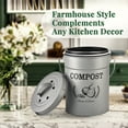 Small Top Home Compost Bin for Kitchen Counter, 1.0 Gallon, Grey with ...