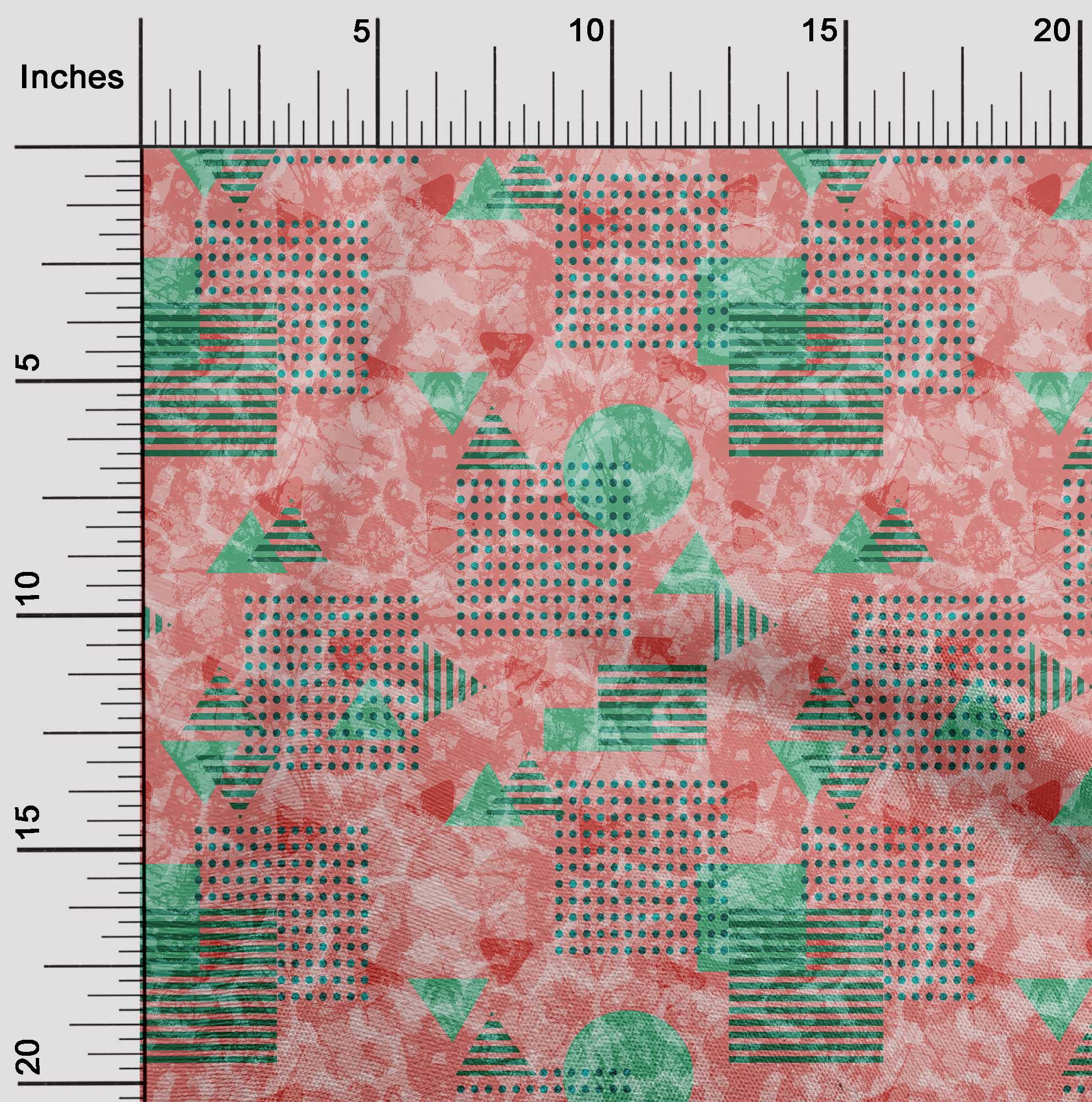 oneOone Cotton Silk Bittersweet Fabric Circle & Triangle Geometric ...