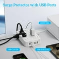 Flat Plug Power Strip Surge Protector with 12 AC Outlets 6 Ports 3 Side ...