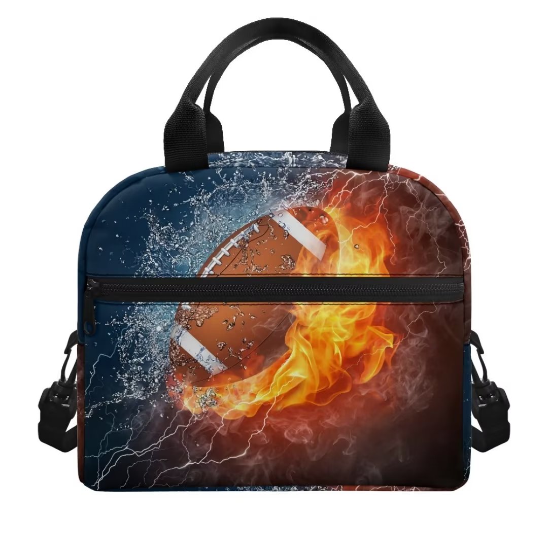 Kuiaobaty Rugby Fire Lunch Bag for Elementary School Hiking Thermal ...