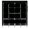 67" Portable Clothes Closet - 12 Shelves & 4 Side Pockets Black Non ...