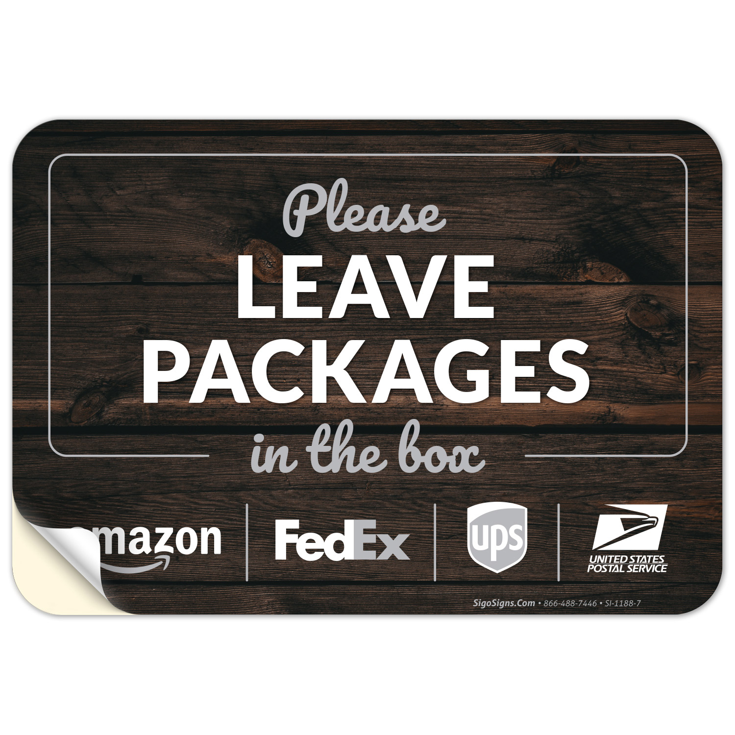 Package Delivery Sign, Please Leave Packages In The Box Wood Background ...