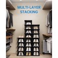 14 Tier Black Vertical Shoe Rack For Small Spaces, Entryway, Closet ...