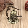 Antique Bronze Alloy Dragon Lock Bell Ornament with Carved Totem Design ...