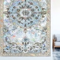 Bohemia Flower Window Privacy Film, Vintage Boho Ethnic Farmhouse Blue ...