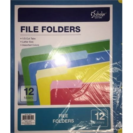 iScholar Assorted Color File Folders, Letter Size, 12 Pack (38212 ...