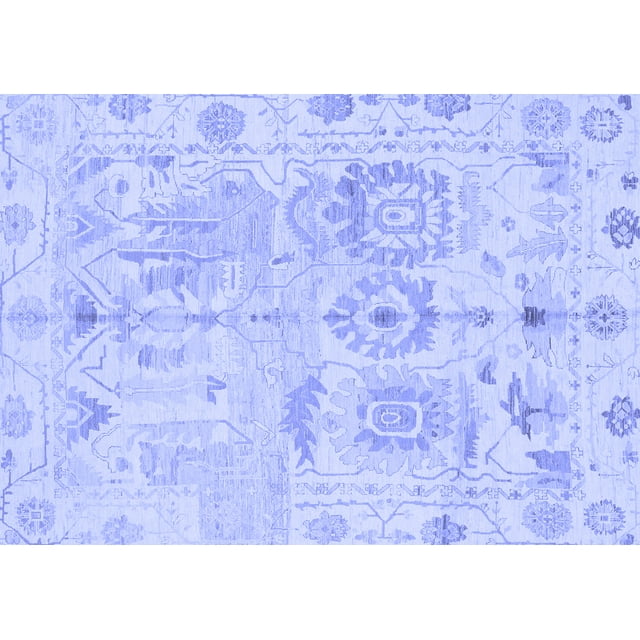 Ahgly Company Machine Washable Indoor Rectangle Abstract Blue Modern ...