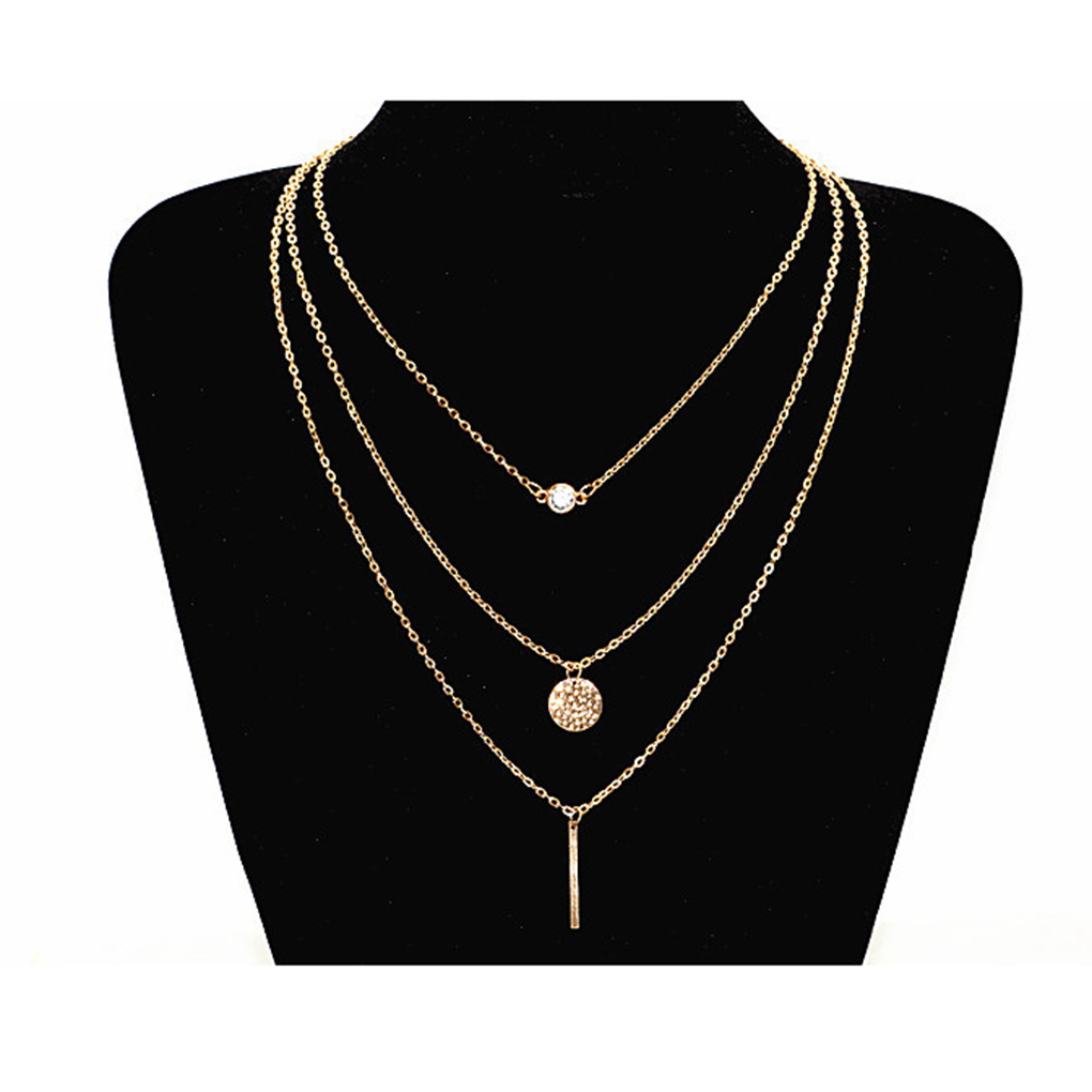 TureClos Women Multilayer Necklace Simple Design Multi Layers Alloy