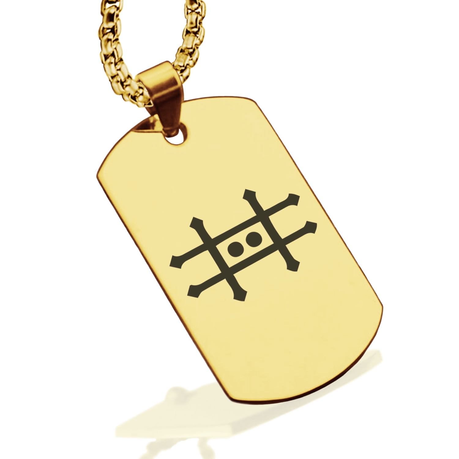 Stainless Steel Zinc Alchemy Symbol Dog Tag Pendant Necklace - Walmart.com