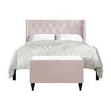 Free Shipping! CASTLE PLACE King Velvet Upholstered Wingback Bed with ...