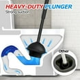 2-in-1 Toilet Brush and Plunger Set Black 2 Pack Bathroom Cleaning ...