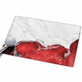 Abstract Red White Marble Texture Rectangle Rug 2'x3' Vintage Waves ...