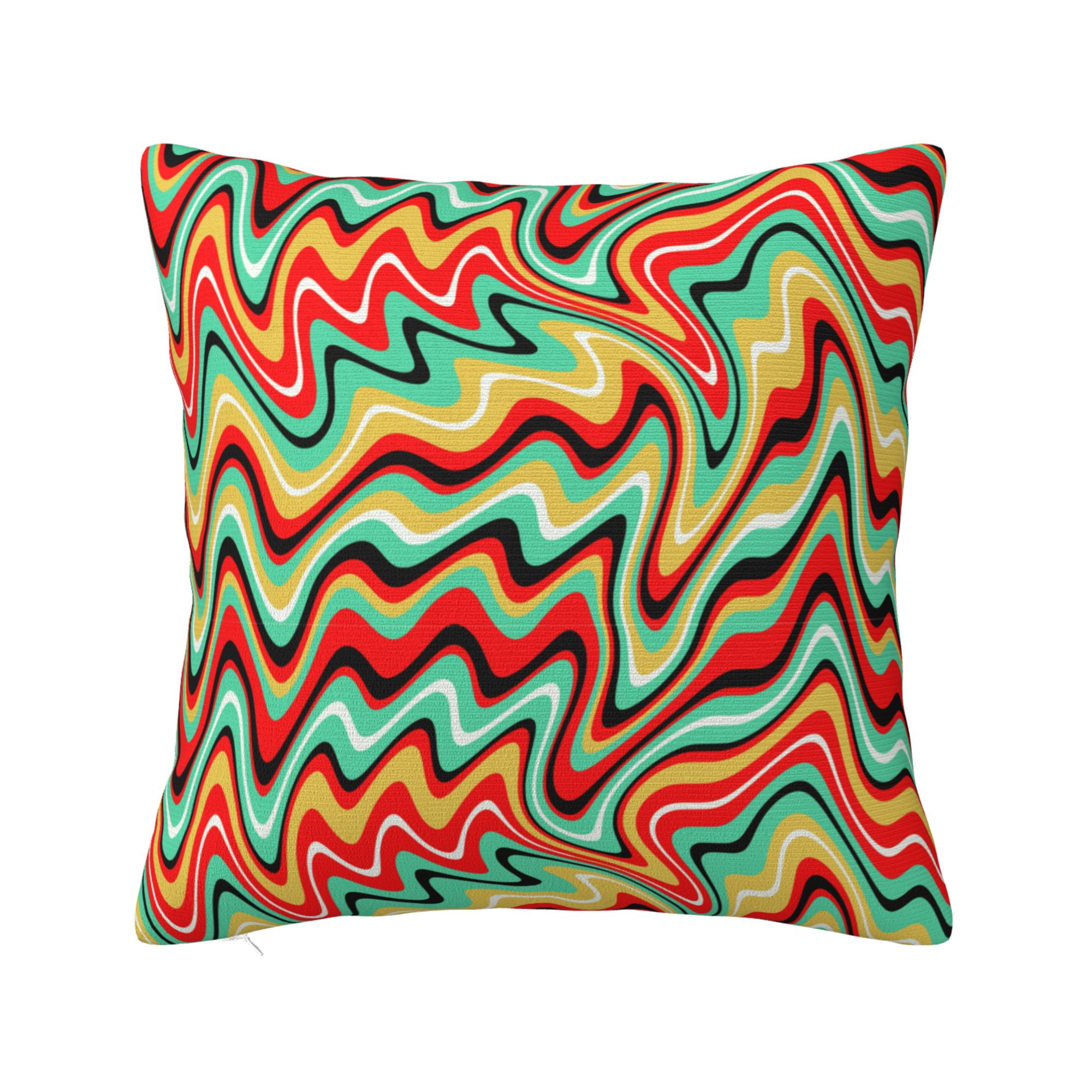 ZICANCN Psychedelic Waves Curved Lines Throw Pillow Covers, Bed Couch ...