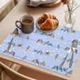 Blue Birds Placemats Set of 8 Funny Cute Snowflake Wire Sparrow Place ...