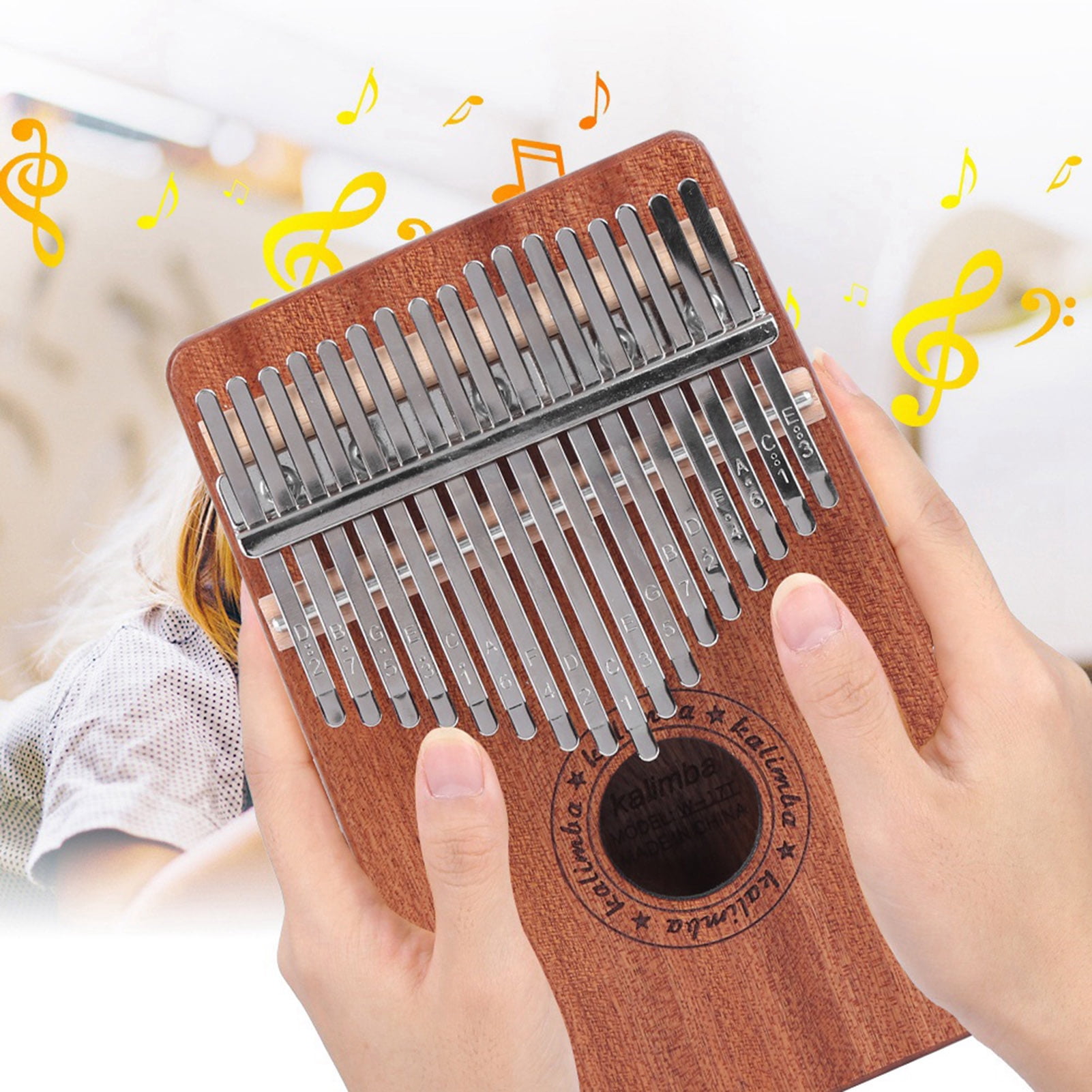 Kalimba, Finger Harp Sapele Thumb Piano, For Professional For Beginner ...
