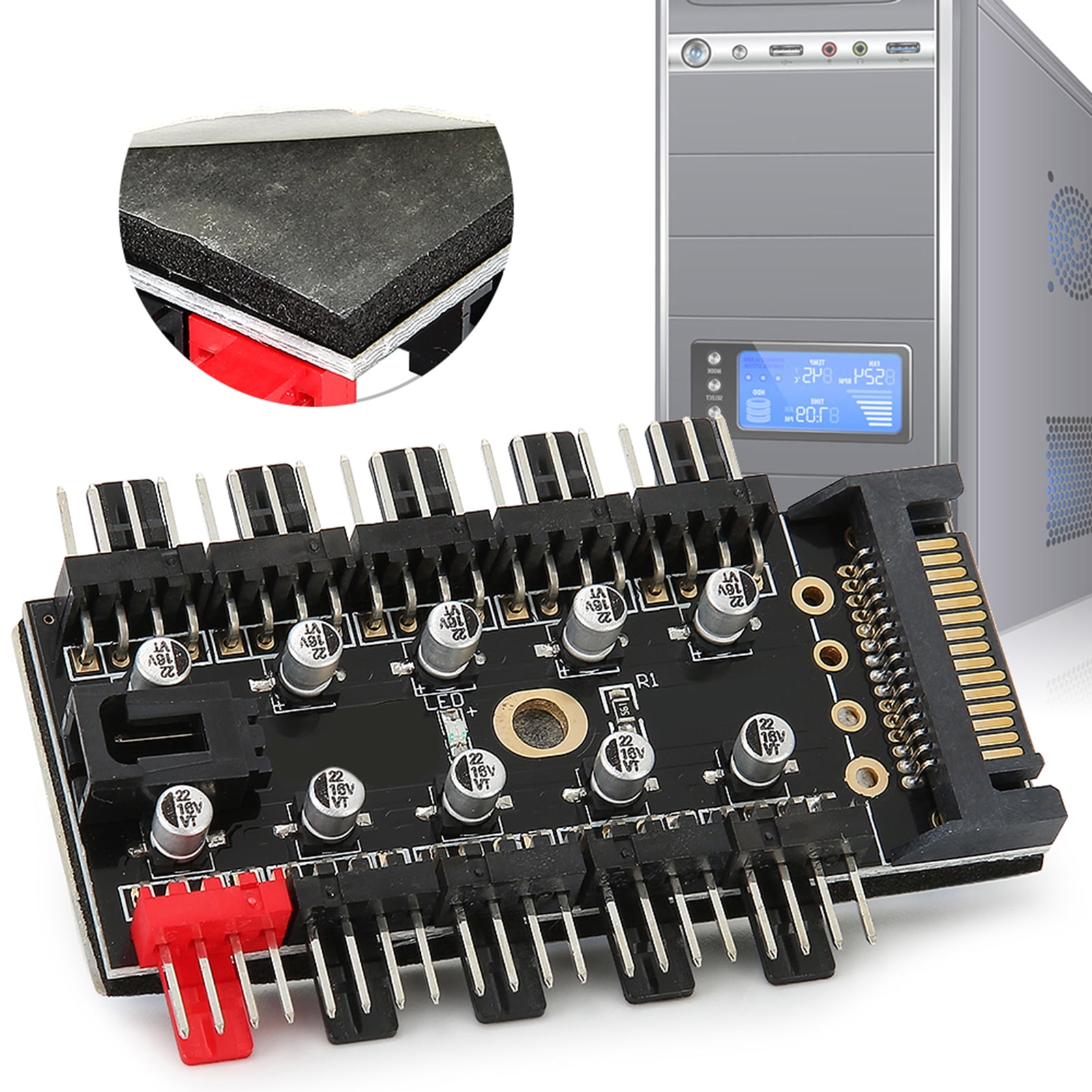 PC Chassis Fan Hub For Motherboard, CPU Cooling Hub With PWM Cable ...