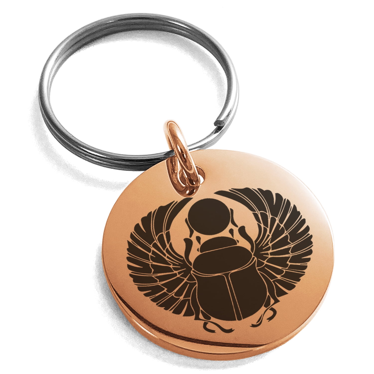Stainless Steel Scarab Beetle Rising Sun Engraved Small Medallion ...