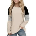 Frnrwgo Girls Sweatshirt for Kids Cute Round Neck Loose Top Stretch ...