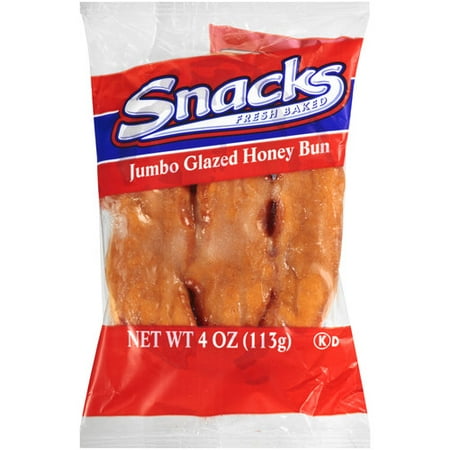 Fresh Baked Snacks Jumbo Glazed Honey Bun, 4 oz - Walmart.com