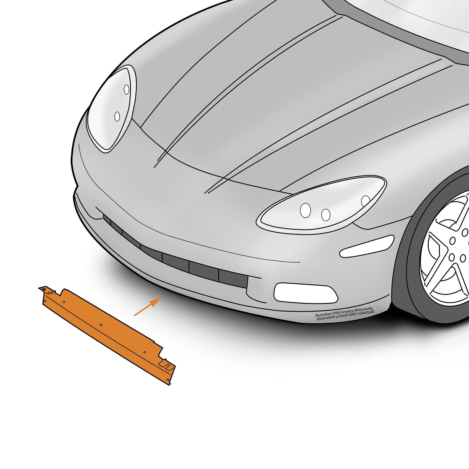 C6 Corvette Front Lower Center Spoiler Section Fits: All 05 through 13 ...