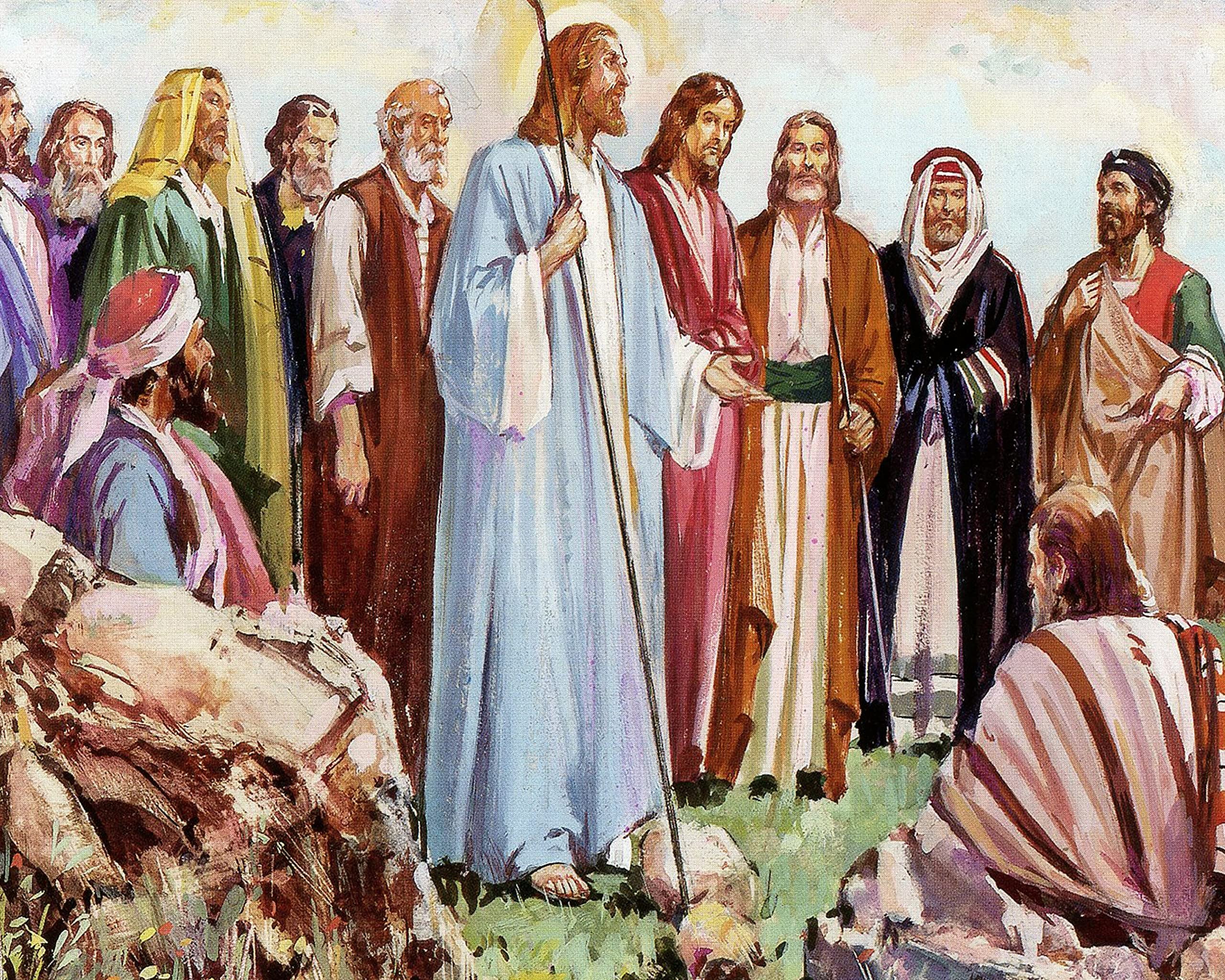 Catholic print picture - JESUS AND APOSTLES 4 P - 8" x 10" ready to be ...