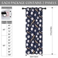 Baseballs Bats Blue Pattern Blackout Curtains,Triple Weaved Fabric ...