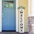 Outdoor Welcome Sign for Front Door, 47"x8" Large Rustic Farmhouse Wood ...