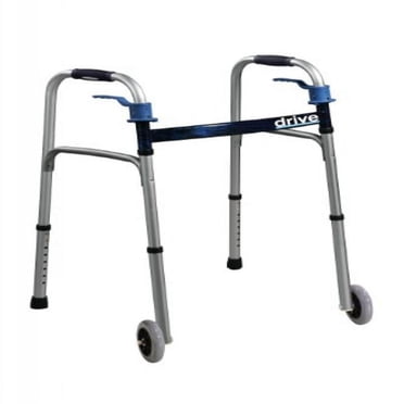 Drive Medical Two Wheeled Walker with Seat, Blue - Walmart.com