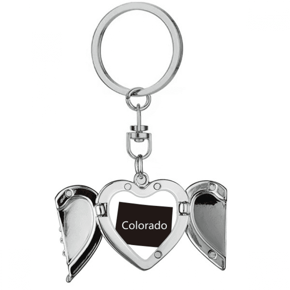 Llavero de alas de ángel en forma de corazón Colorado America USA ...