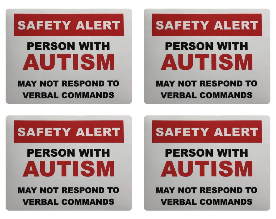 "AUTISM SAFETY ALERT" Window Cling and Vinyl Decal (4 Pack) - Walmart.com