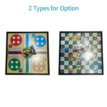 Wooden 2-in-1 Board Game Set, Reversible Snakes and Ladders, Ludo - Walmart.com