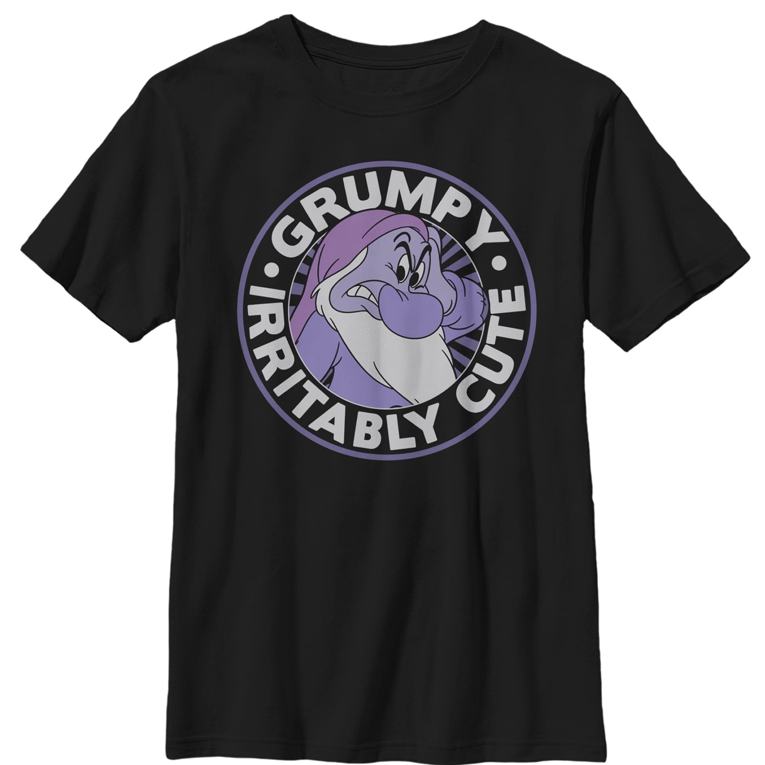 Boy's Snow White and the Seven Dwarfs Cute Grumpy Graphic Tee Black ...