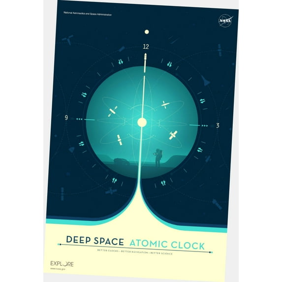 Nasa Atomic Clock Poster 11"x17" 11x17 Blue Multi-Color Square Adults ...