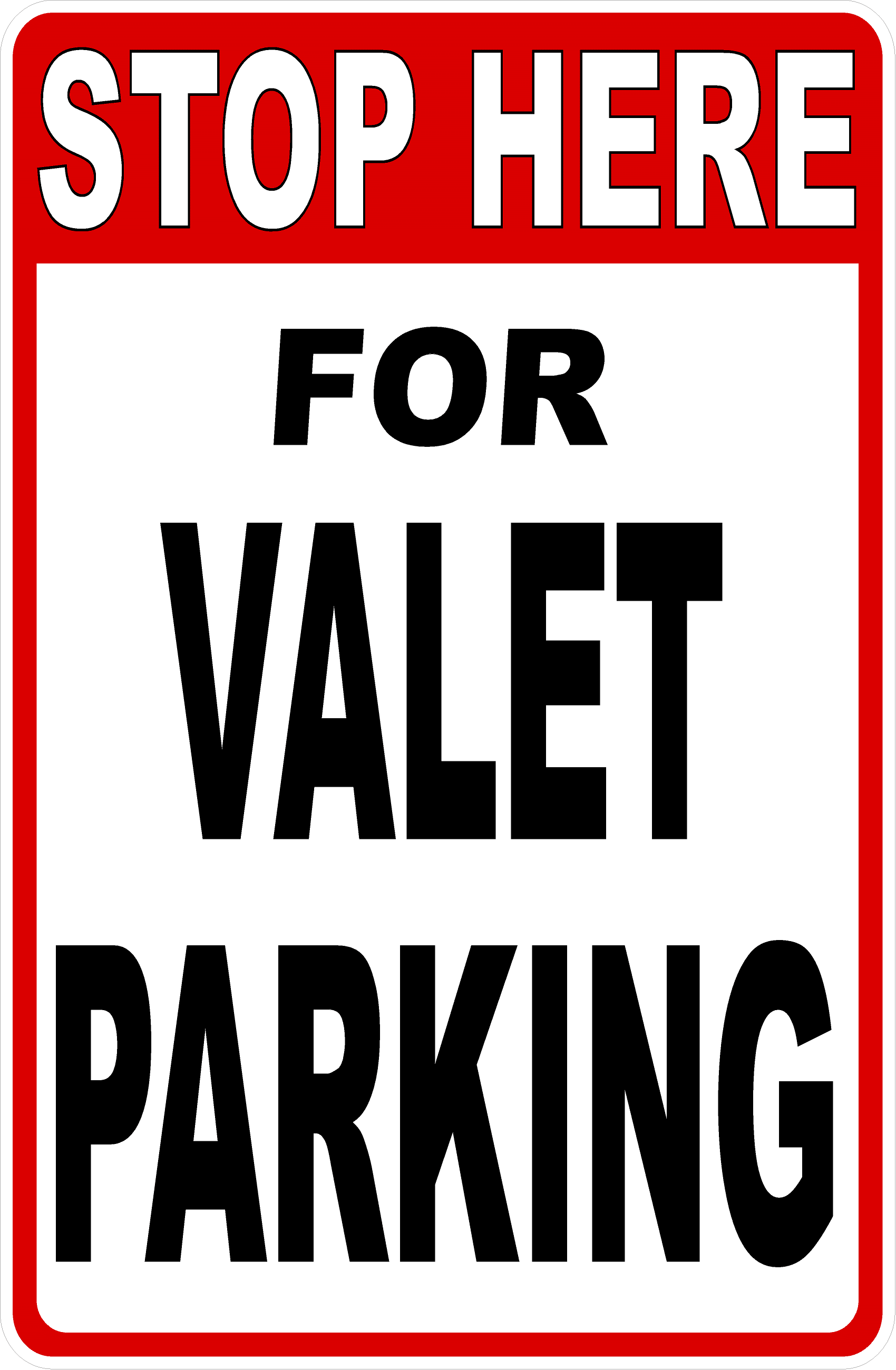 Stop Here for Valet Parking Sign - Walmart.com
