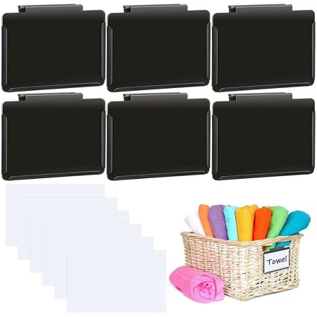 6 Pieces Basket Bin Labels Clips Label Holders Stainless Label Holders ...