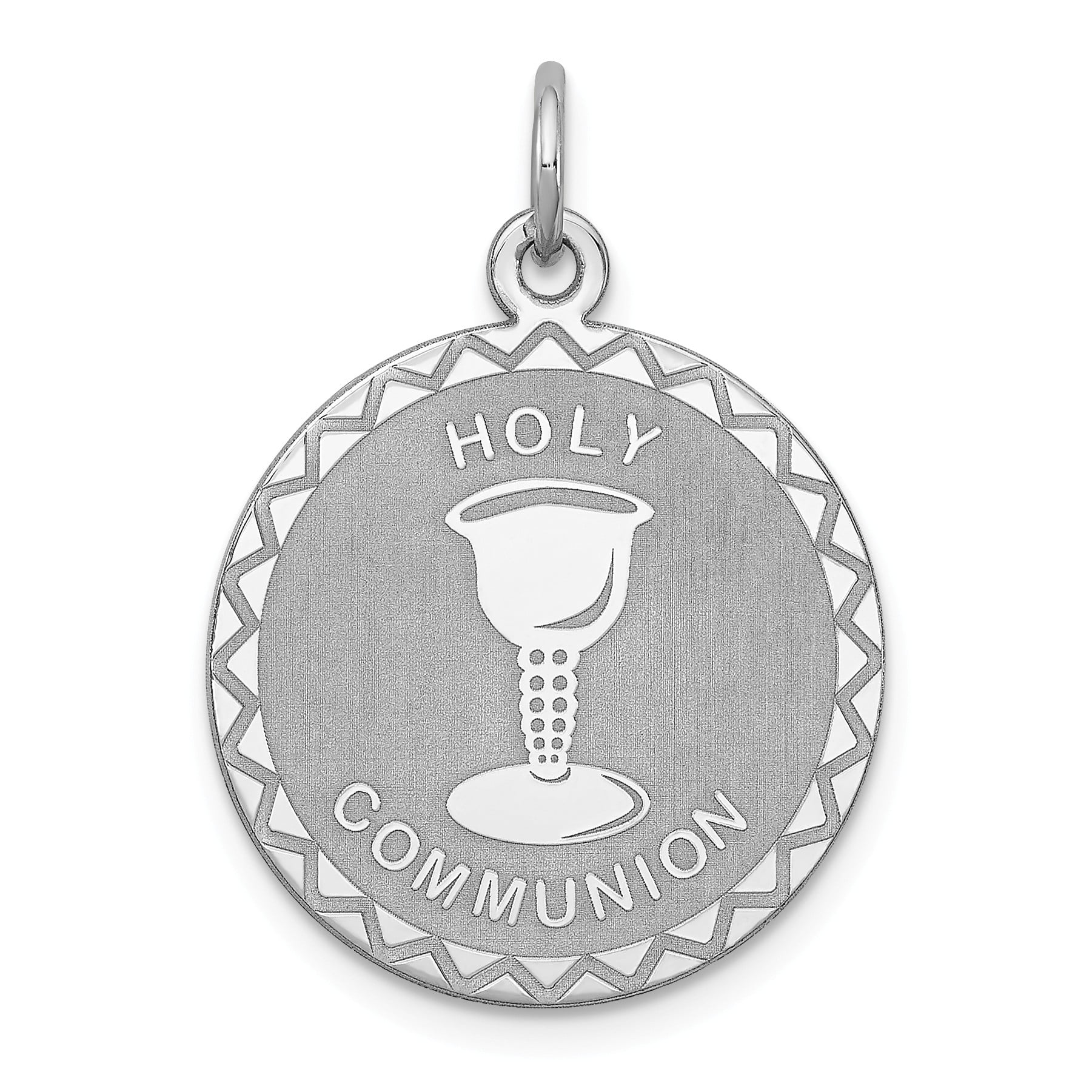 Sterling Silver Rhodium-plated Holy Communion Disc Charm - Walmart.com