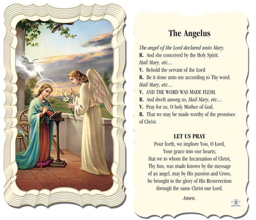 The Angelus Catholic Prayer Holy Card with Prayer on Back, Pack of 50 - Walmart.com