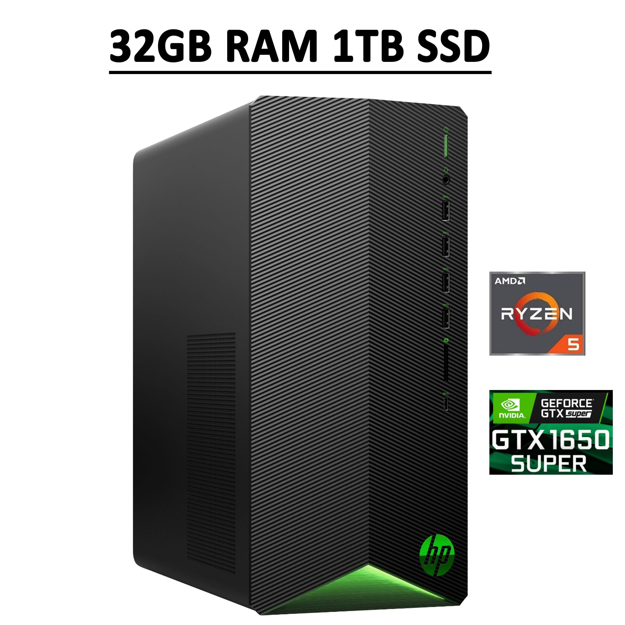 HP Pavilion Gaming Tower Desktop Computer AMD Hexa-Core Ryzen 5 4600G ...