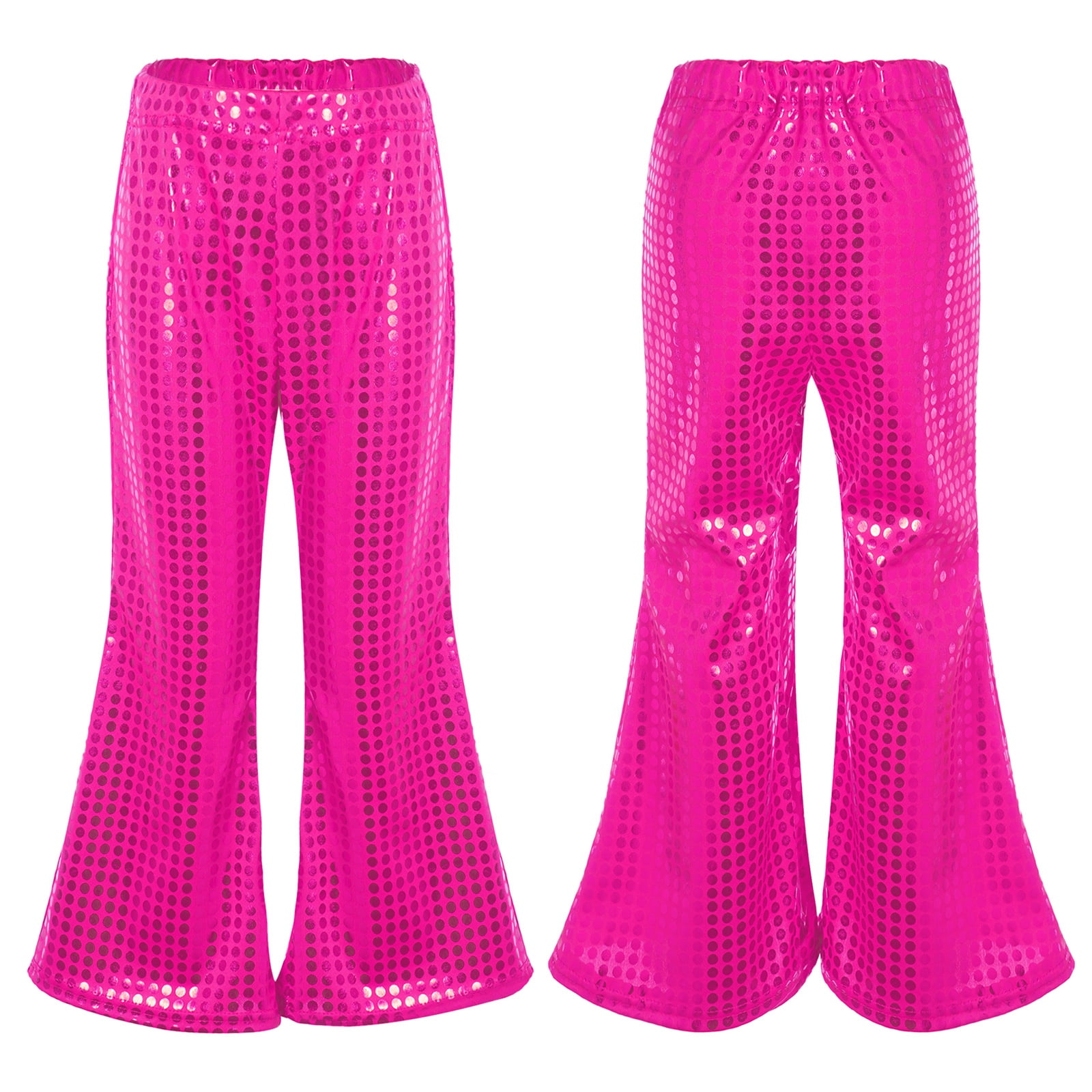 MSemis Kids Boys Girls Shiny Sequins Flares Pants Bell Bottoms Trousers ...