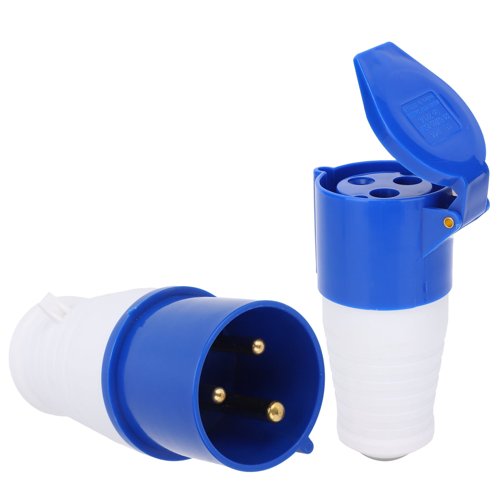 Juego de 2 conectores industriales de 3 pines, monofásicos, a prueba de ...