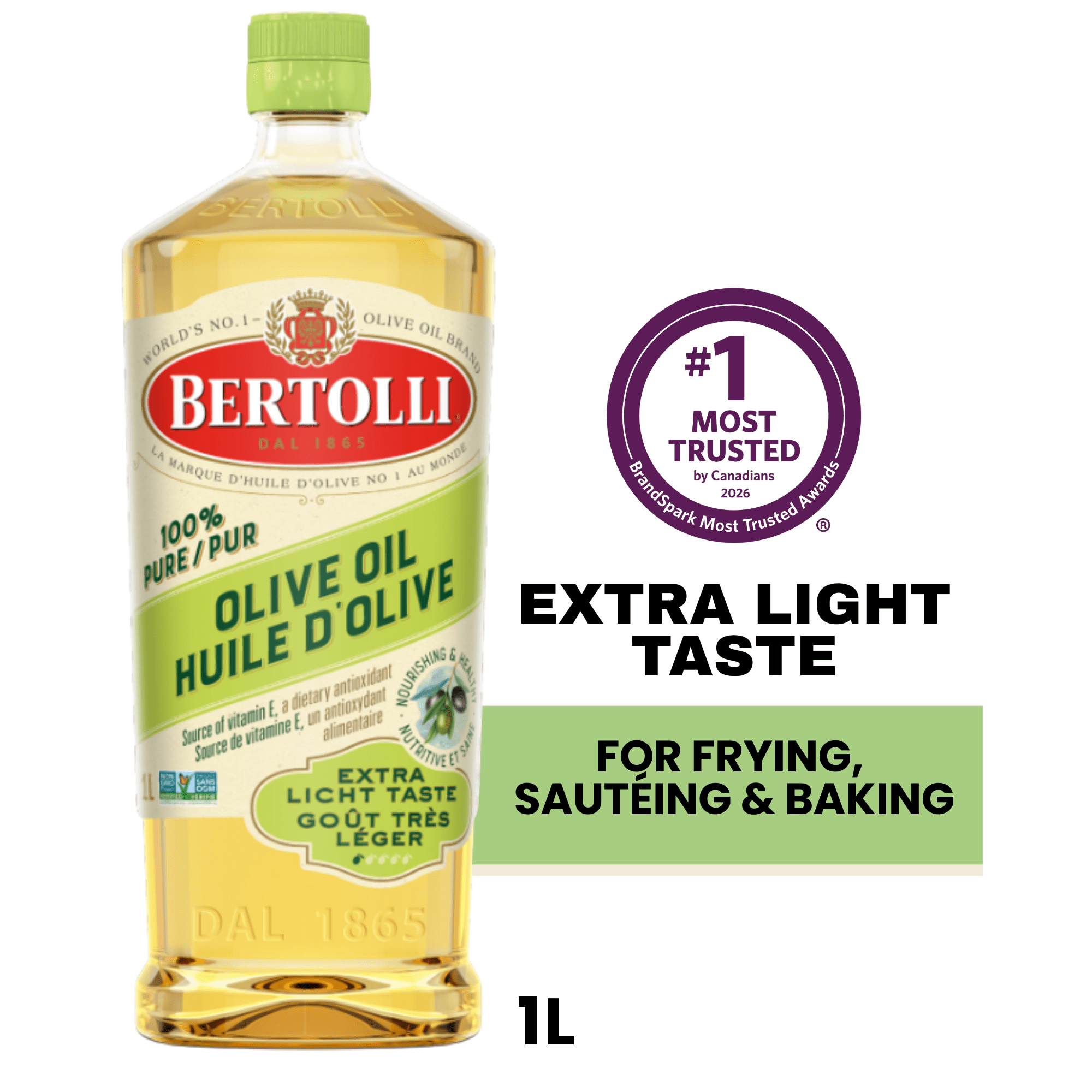 Bertolli Olive Oil, Extra Light Taste - Cold Extracted, 100% Recycled ...