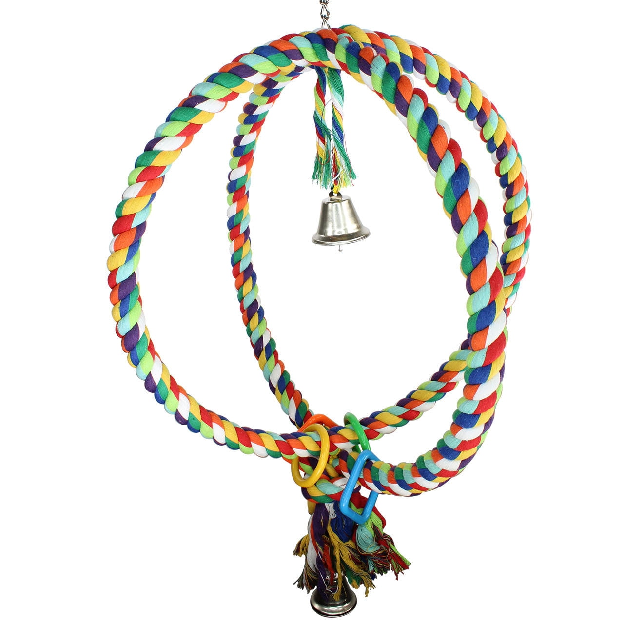 Bonka Bird Toys 1411 Huge Globe Rope Ring Swing Colorful Huge Parrot ...