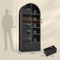 81" Tall Arched Cabinets, Bookcase with Storage Drawer, Mid-Century ...