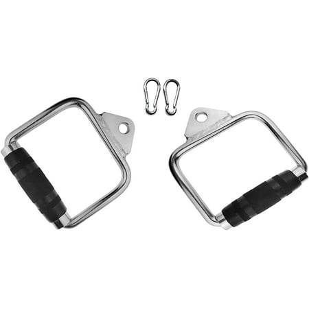 2-Pack Single D Handle with Rubber Handgrips and 2 Free Snap Hooks,High ...