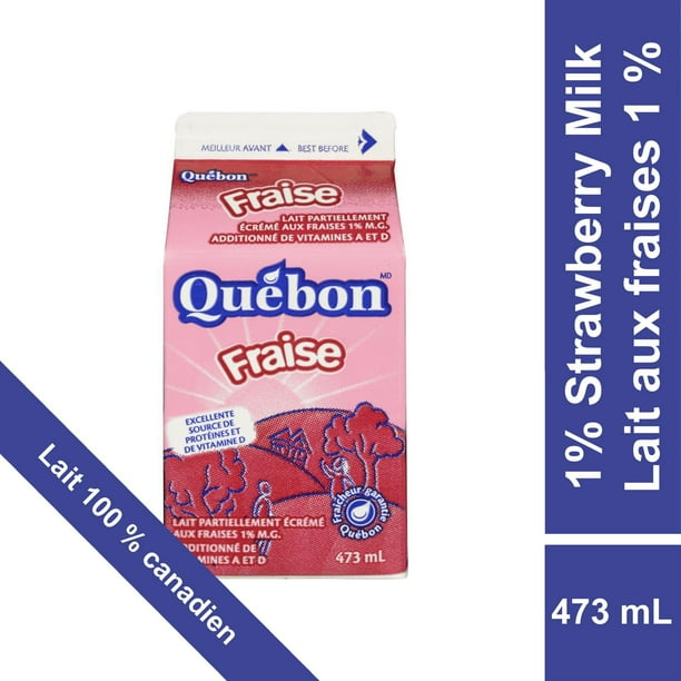 Québon Strawberry Partly Skimmed 1% Milk - Walmart.ca