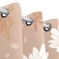 Chrysanthemum Pattern on Beige Background Blackout Curtains 55W x 84L ...