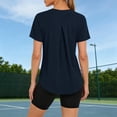 BLCHUNen Workout Tops for Women Crew Neck Curved Hem Short Sleeve ...