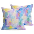 Blue Purple Oil Painting Pillow Covers Set of 2, Abstarct Gradient Dark ...