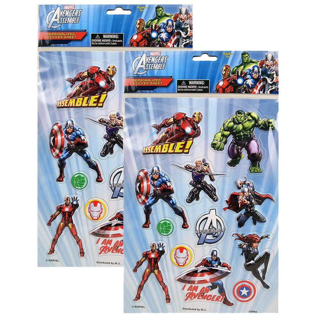 Marvel Avengers Assemble Personalized Sticker Sheet [2 Pack] - Walmart.com
