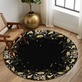 Black Graduation Cap 6FT Round Area Rugs for Living Room Gold Stars ...